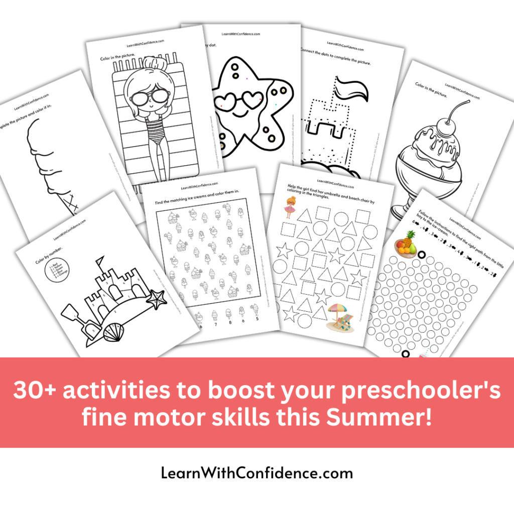 Fine Motor Activities for your Preschooler this Summer
